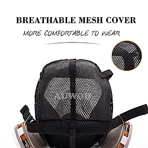 AUWOD 17in 1 Reusable Full Face Respirator Widely Used in Paint Sprayer, Chemical,Woodworking,Dust Protector