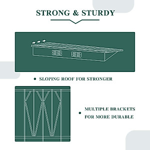 BonusAll Storage Shed Tool House 6x4 FT Outdoor Garden Steel Shed with Sliding Door(Green)