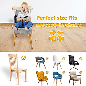 Toddler Booster Seat for Dining Table, Booster Seat for Table, 12.6x3.34 Inch Portable High Chair for Travel, HOSEASCA Compact Lightweight Travel Booster Seat with Adjustable Straps for Baby(Grey)