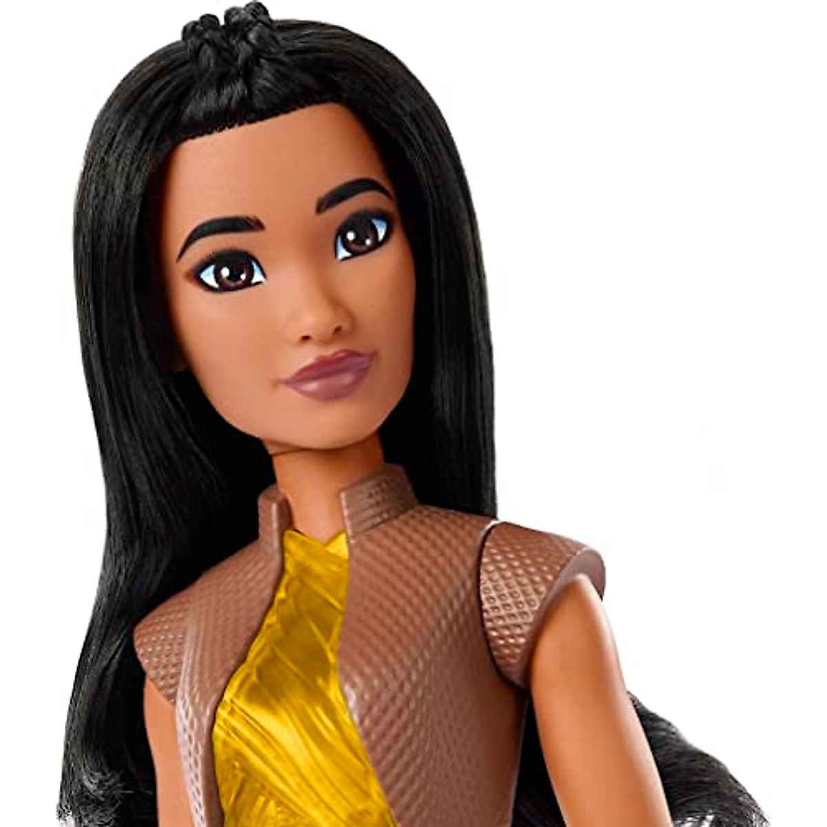 Mattel Disney Princess Toys, Raya Fashion Doll, Sparkling Look with Black Hair, Brown Eyes & Accessories, Inspired by the Movie