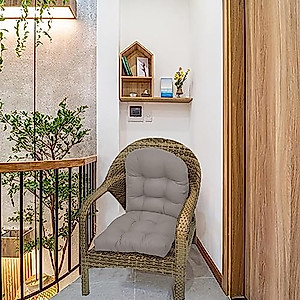 ATIASRAMA 2 Pack Seat Cushions Waterproof Outdoor Indoor-18.9" x 18.9" All Weather Rocking Chair Cushions U-Shape for Patio Furniture Thicken Outdoor Wicker Chair Seat Replacement