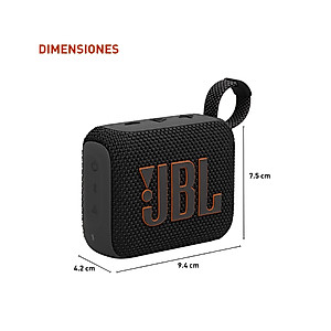 JBL Go 4 - Ultra-Portable, Waterproof and Dustproof Bluetooth Speaker, Big Pro Sound with Punchy bass, 7-Hour Built-in Battery, Made in Part with Recycled Materials (Black)