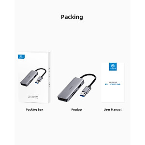 Hagibis USB 3.0 to HDMI Adapter USB Hub Video Converter HD SD/Micro SD Card Reader Docking Station for Mac OS Windows 10/8.1/8/7