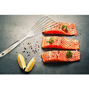 Fish Spatula – AdeptChef Stainless Steel, Slotted Turner – Thin-Edged Design Ideal For Turning & Flipping To Enhance Frying & Grilling – Sturdy Handle, Multi-Purpose – Buy Yours TODAY!