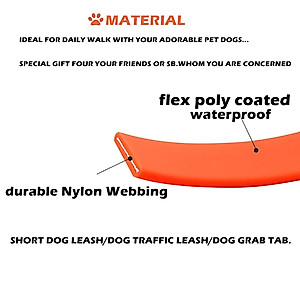 Short Dog Leash - Traffic Dog Leash Dog Training Leash Training Dog Leash Handle Dog Leash Extension 2 Pack (Blue&Orange 10 inch)