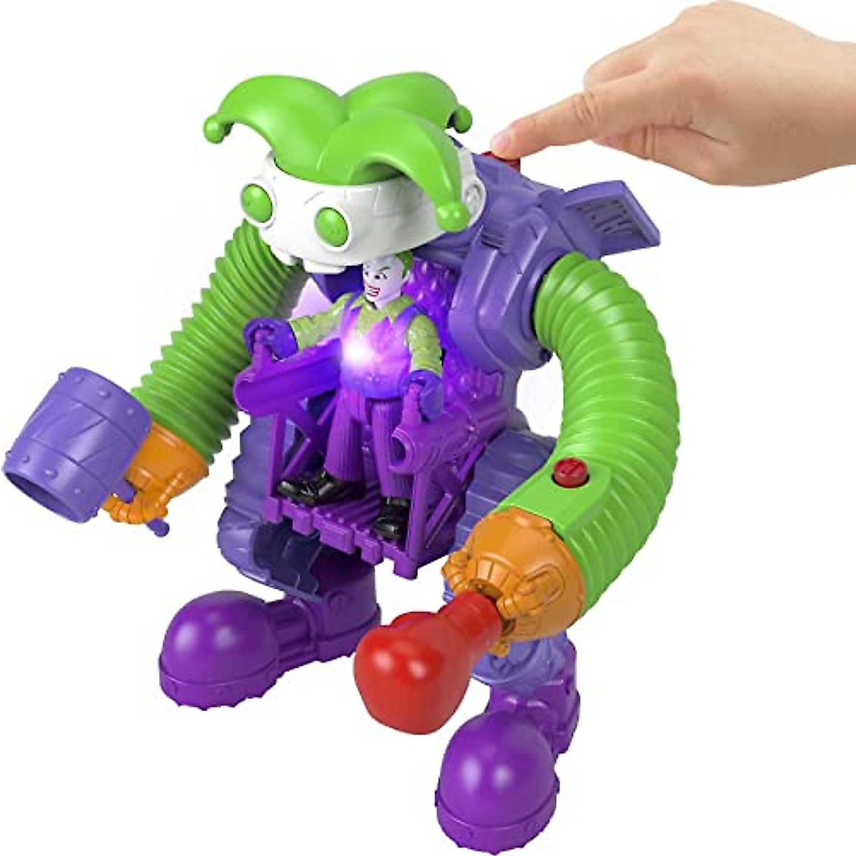 Fisher-Price Imaginext DC Super Friends The Joker Battling Robot with Poseable Figure and Lights for Preschool Pretend Play Ages 3-8 Years
