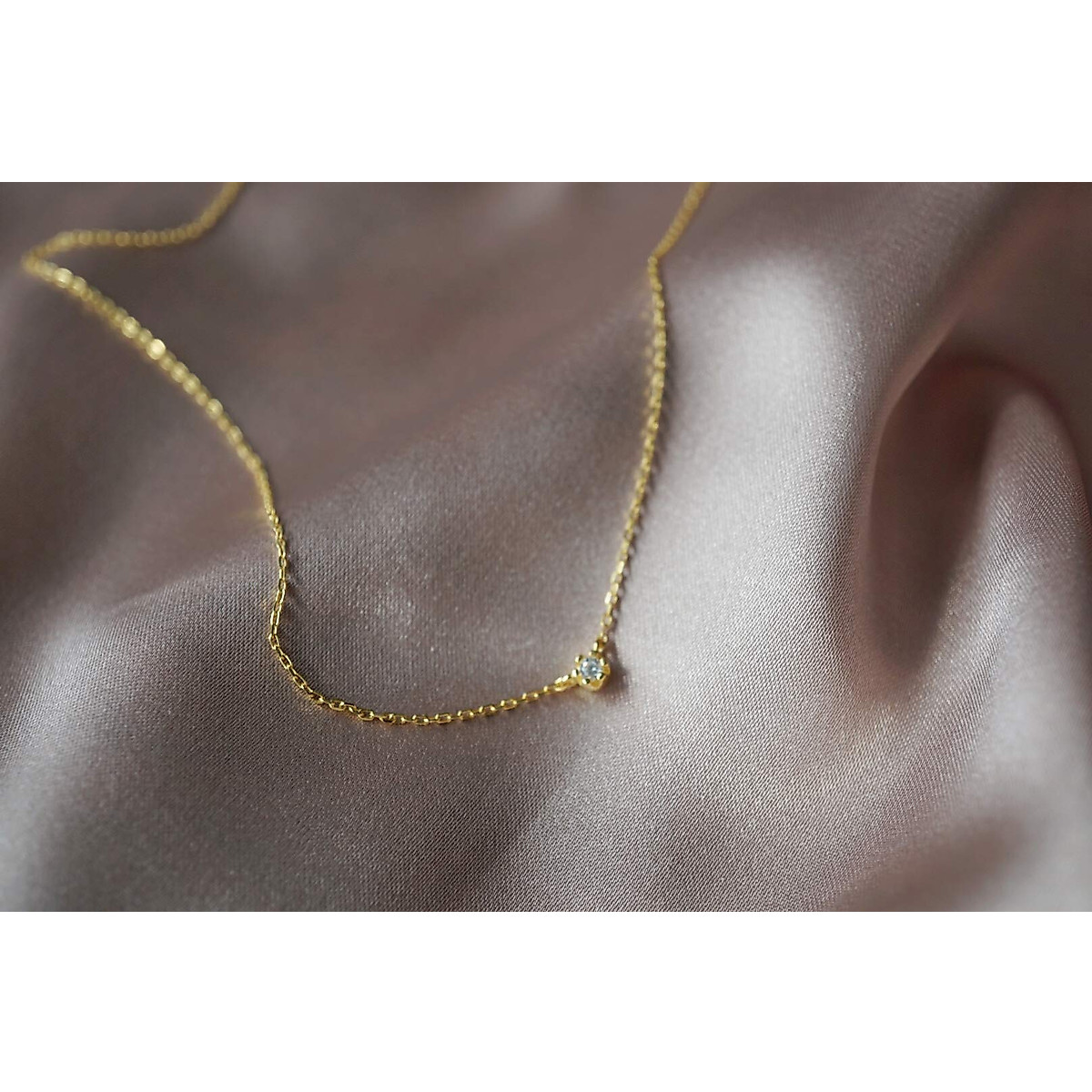 Tiny Gold Zirconia Necklace - Dainty Bling Necklace - Diamond Necklace - Choker Necklace - Handmade - Minimalist Jewelry