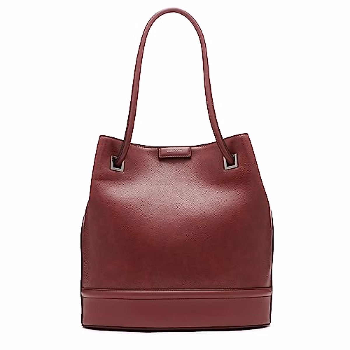 Calvin Klein Women's Ash Tote Bag – North/South, Vegan Leather, 2 Pockets, Deep Rouge, One Size