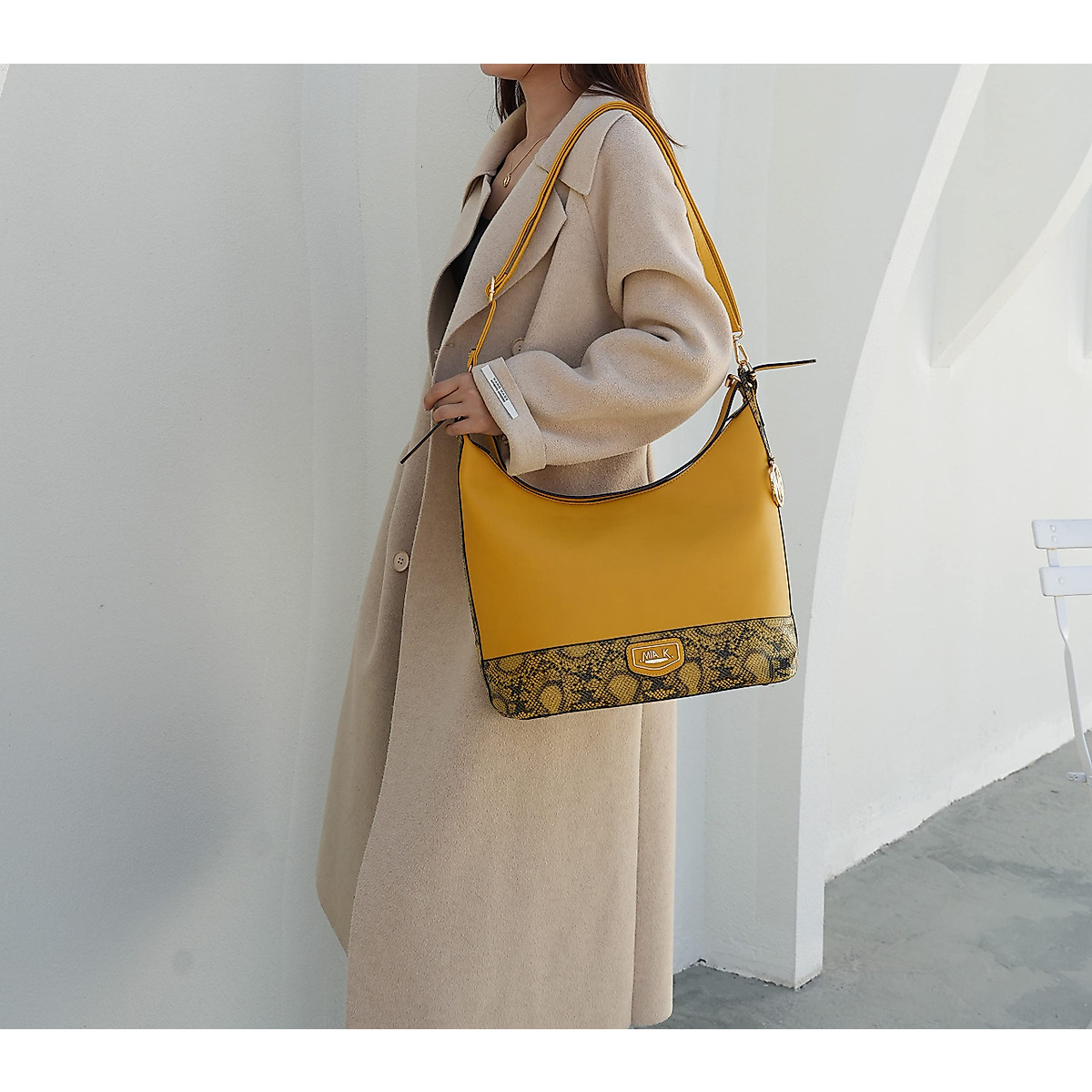 MKF Collection Shoulder Bag for Women, Vegan Leather Hobo Fashion Handbag Messenger Purse