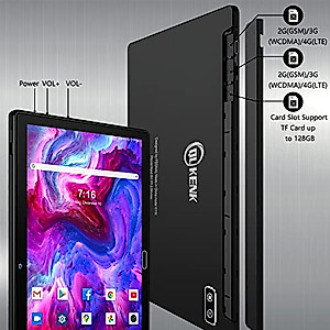 2023 Newest Android 11.0 Tablet, 2 in 1 Tablet 10.1 Inch, 4G Cellular Tablet with Keyboard, 64GB ROM + 4GB RAM, Octa-Core Processor, 2 Sim Slot, 13MP Camera, GPS/ WIFI/ Bluetooth/ Mouse/ Stylus(Black)