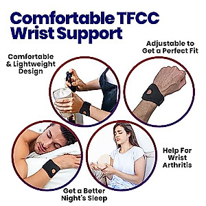 Wrist Wrap Compression Wrist Brace For TFCC Tears | Carpal Tunnel Pain & Tendonitis Relief | Padded Hole For Ulnar | Wrist Support For Working Out | Wrist Wraps for Men Women | Fits Both Wrists (MED)