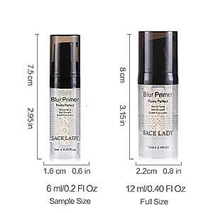 Face Makeup Primer, Big Pores Minimizer Perfect Cover, Pore Eraser Filler, Smooth Fine Lines Wrikles Makeup Base Blur Primer, Gold Foil Infused,12ml/0.40Fl Oz