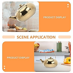 KICHOUSE Stainless Steel Pot Camping Cookware Infusers Retro Coffee Machine Espresso Coffee Kettle with Strainer Tea Kettle Gold Whistling Kettle Stove Top Kettle Milk Pan Teakettle Silver