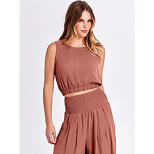 ANRABESS Women's 2 Piece Linen Lounge Set Casual Matching Pants Jumpsuit Summer Beach Travel Vacation Trendy Outfits X-Large