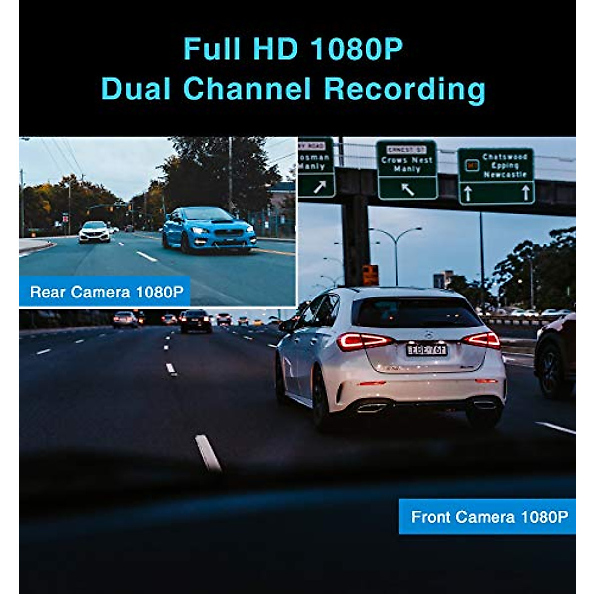 VIOFO A129 Duo Dual Lens Dash Cam Full HD 1080P 140° Wide Angle Front and Rear Dashboard Camera w/GPS WiFi, Parking Mode, Supercapacitor, Low Light Vision G-Sensor