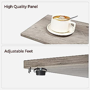MAHANCRIS End Table with Charging Station, Narrow Side Table for Small Spaces, Sofa Couch Table with Storage Shelf, Slim Nightstand with Light, Beside Table for Bedroom, Living Room, Greige ETHG18E01