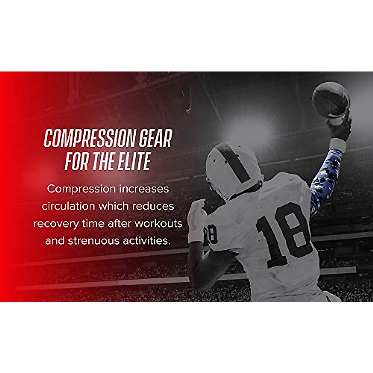 Bucwild Sports Compression Arm Sleeves 1 Pair - 2 Sleeves Youth & Adult Sizes Football Baseball Basketball Cycling Tennis