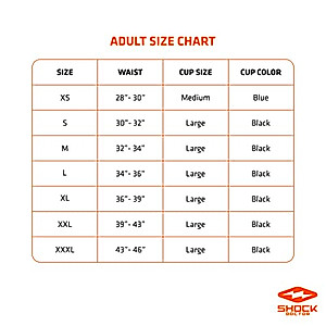 Shock Doctor Compression Shorts with Protective Bio-Flex Cup, Moisture Wicking Vented Protection, Youth & Adult Sizes Black