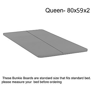 Mattress Solution, 1.5-Inch Split Bunkie Board for Mattress/Bed, Fully Assembled, Improved Comfort and Support, Queen, Grey