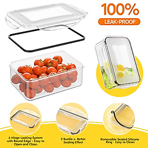 52 PCS Food Storage Containers with Lids Airtight (26 Lids & 26 Containers)- Reusable Plastic Leakproof Meal-Prep Container for Kitchen Storage Organization Microwave/Dishwasher Safe with Labels & Pen