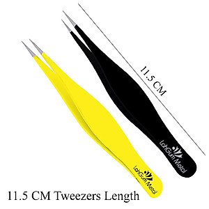 Super Sharp Pointed Tweezers Precision Fine Point Tip Ingrown Hair Tweezers Kit Best Pointed Tweezers for Women Chin Hair Removal - Extra Thin Tweezers Precision Stainless Facial Hair Remover for Face