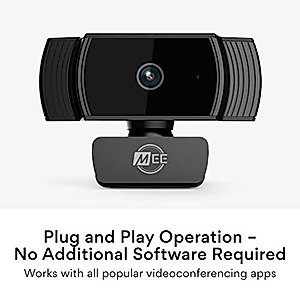 MEE audio C6A 1080p HD Webcam with Microphone, Autofocus, Low Light Correction, 360° Rotation; USB Streaming Web Camera for Video Calling via Zoom/Hangouts/Skype on Computer PC Mac Laptop Desktop