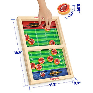 Coogam Fast Sling Puck Game, Wooden Sling Football Shot Board Game Large Table Interaction Speed Track Toy for Party Home Family Parents-Child Boys Girls Adult