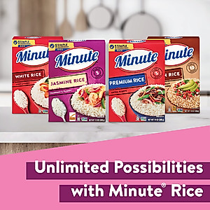 Minute Jasmine Rice, Instant Jasmine Rice for Quick Dinner Meals, 12 Ounce Box