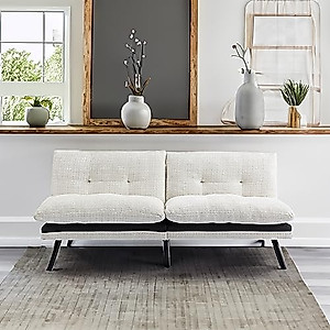 71'' Loveseat Sofa Couch for Living Room, Modern Adjustable Sofa W/Metal Leg, Breathable Upholstered Adjustable Lounge Couch 2-Seater Love Seats Couch for Bedroom, Apartment, Home Office (White)