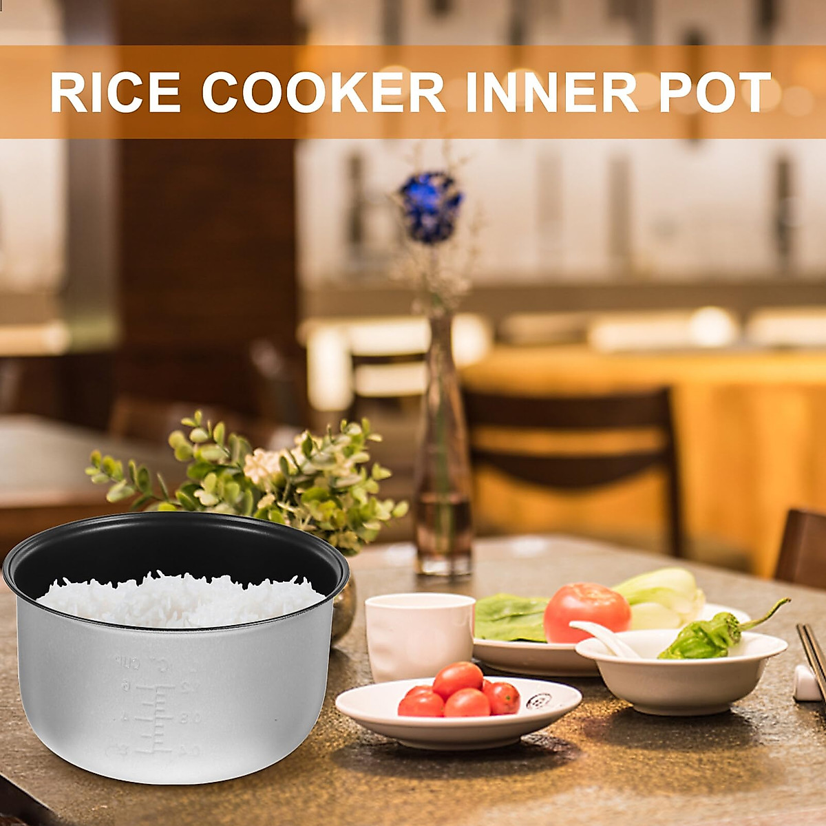 Yardwe Pressure Pot Rice Cooker Replacement Inner Pot: Alloy Cooking Pot Insert Liner 3L Non Stick Cooking Pot Liner Cookware Replacement Accessories Rice Cooker Replacement Pot