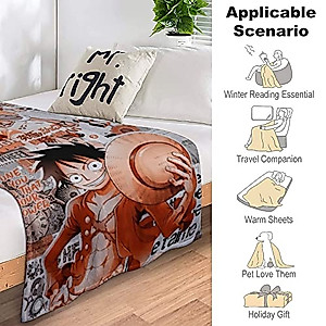 Japanese Anime Cartoon Blanket Cozy Blankets Ultra Soft Throw Blanket for Couch Bedding Living Room Gifts 50"x40"