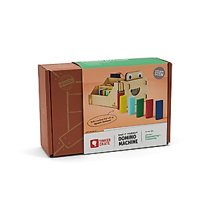 KiwiCo - Domino Machine, Wooden Domino Set for Family Games with 100 Dominoes and Wood Domino Robot, for Kids Ages 9+