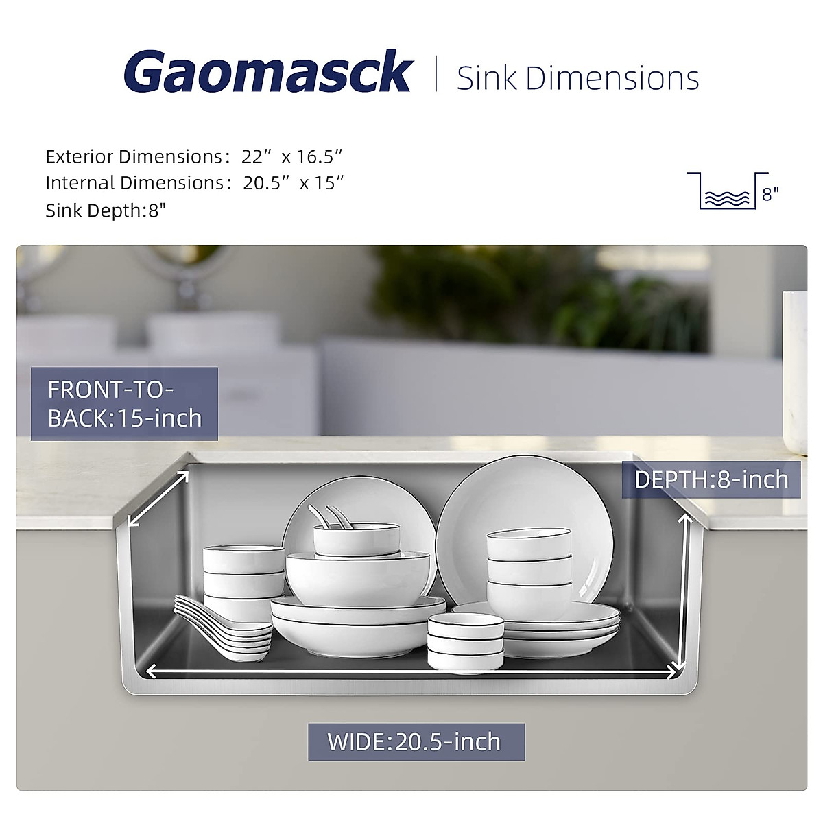 22In Kitchen Sink,Undermount Sink With Grid,16 Gauge Stainless Steel Kitchen Sink,Single Bowl Kitchen Sink,Workstation Sink,Kitchen Sink,Include Roller Drying