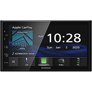 Kenwood DMX47S Mechless 6.8 inches Capacitive Screen Digital Multimedia Receiver with Apple CarPlay & Android Auto Functionality (Renewed)