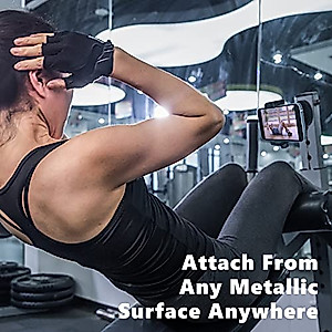 Vinkqiado Magnetic Base Phone Mount Holder, Heavy Duty Magnet Cell Phone Clamp, Attracts to Ferrous Metal Surface, Designed for Gym, Motorcycles Tank, Tractor, Toolbox, Mechanics, Truck, Forklift