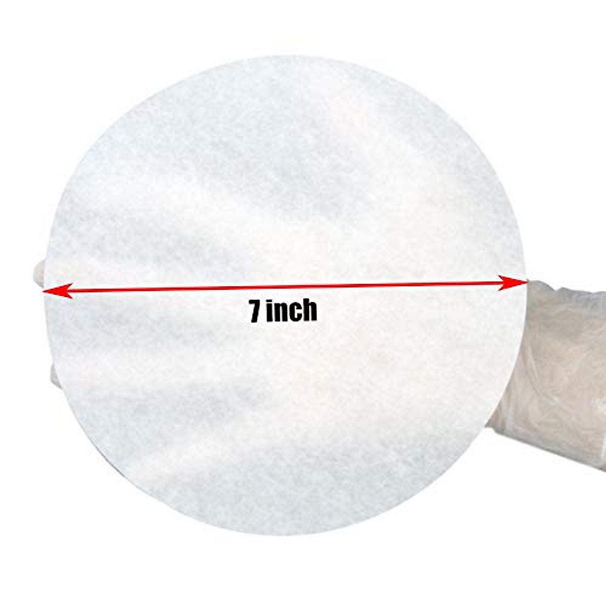 [250 Pack] 7 Inches Non-Stick Parchment Paper - Round White Baking Sheets, Wax Paper Liners for Cake Pan, for Steamer, Fryer and Oven, for Cakes, Cheesecakes, Pizza, Cookies, Meats and Vegetables