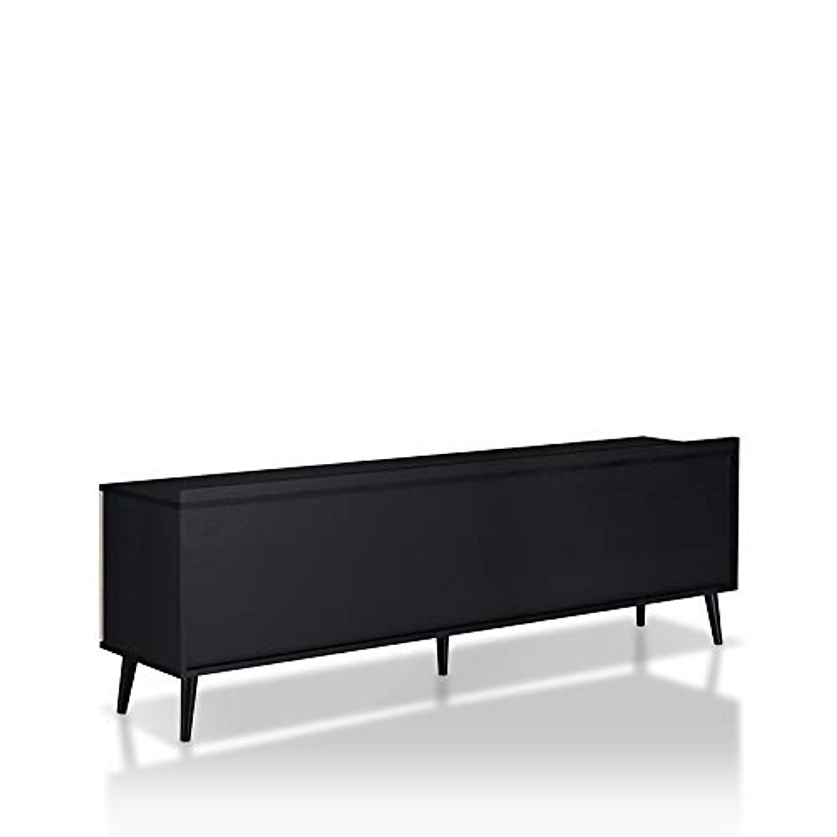 Furniture of America Trubico Mid-Century Wood Storage 70-Inch TV Stand in Black
