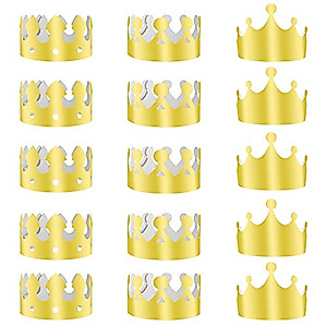 TUPARKA 36 PCS Paper Crowns Hat Gold Foil Crowns Paper Party Hat for Birthday Party, Baby Shower