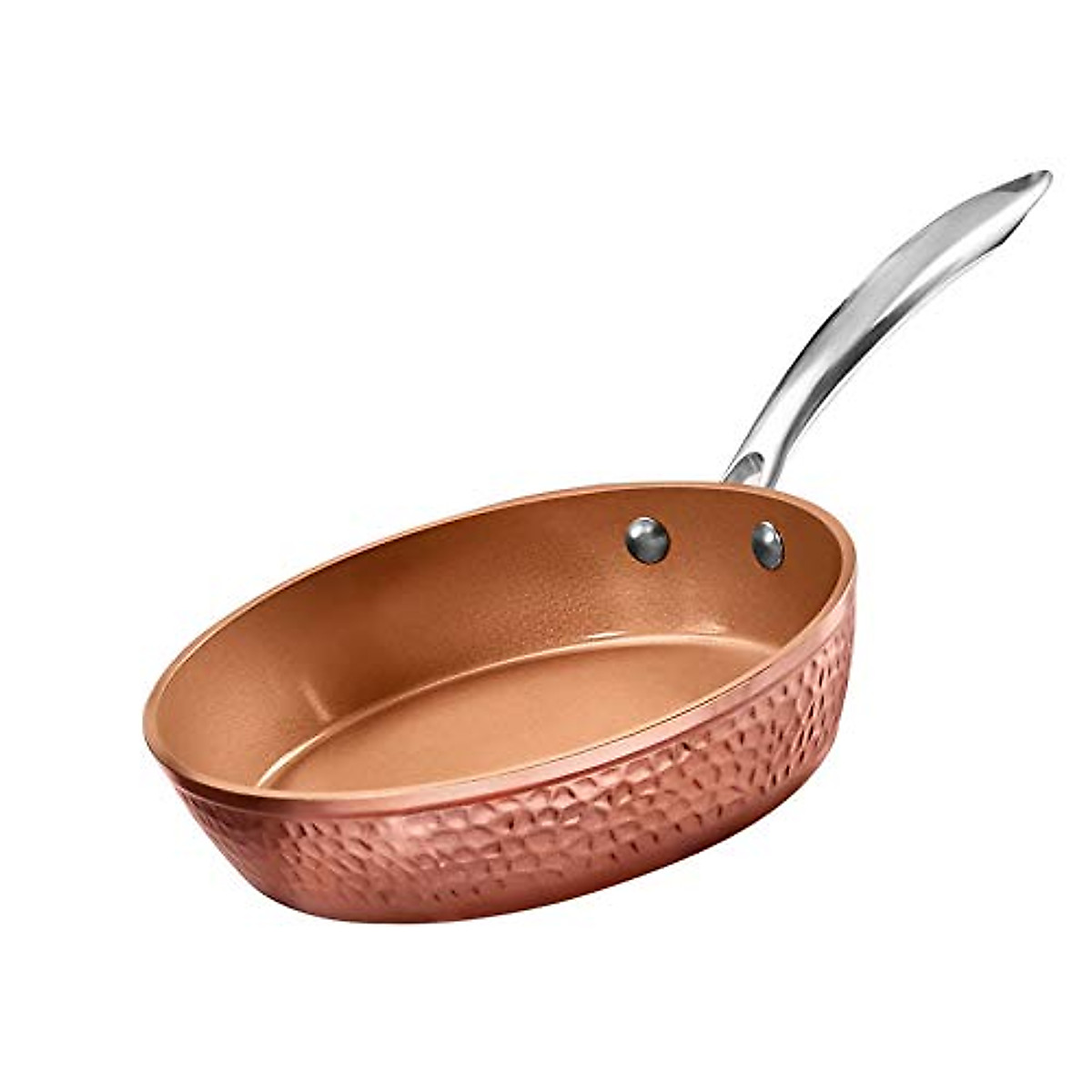 Gotham Steel Hammered Copper Collection – 10” Nonstick Fry Pan with Lid, Premium Cookware, Aluminum Composition with Induction Plate for Even Heating, Dishwasher & Oven Safe