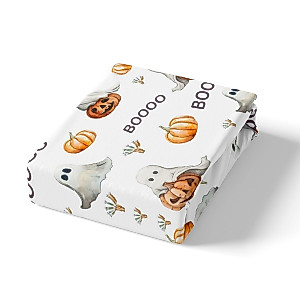 Manfei Halloween Kids Duvet Cover Set King Size, Autumn Pumpkin Comforter Cover, Cartoon Halloween Ghost Bedding Set for Boys Girls Adults Bedroom Decor, Lightweight Bedspread Cover, 2 Pillowcases