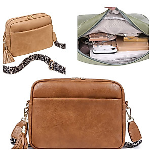 WIGUYUN Retro Tassel Cross Body Purse Small Soft Vegan Leather Handbag Casual Daily Shoulder Bag for Women/Girls,Brown