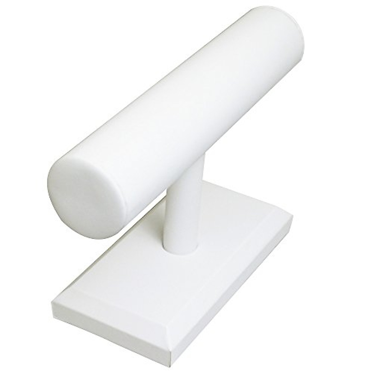 Mooca Bracelet Holder Jewelry Display Jewelry Stand Organizer T-Bar Bracelet Watch Display for Home Organization Bracelet Bangle Holder, White Leatherette