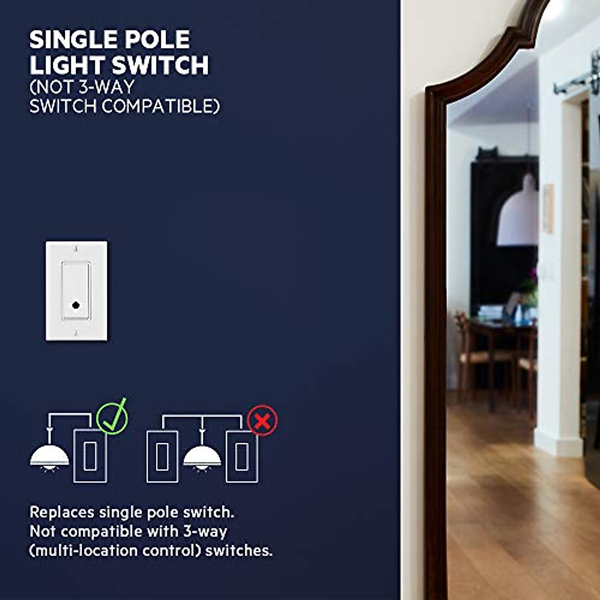 Wemo F7C030fc Light Switch, WiFi enabled, Works with Alexa and the Google Assistant