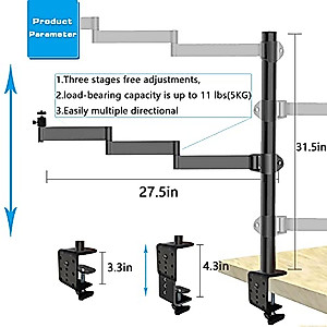 Heavy Desktop Overhead Camera Mount Rig Stand, Top Down DSLR Photography Holder with Flexible Arm and 360° Ball Head, Adjustable Height and Length for Ring Light/Video Camera/Webcam/Panel Light