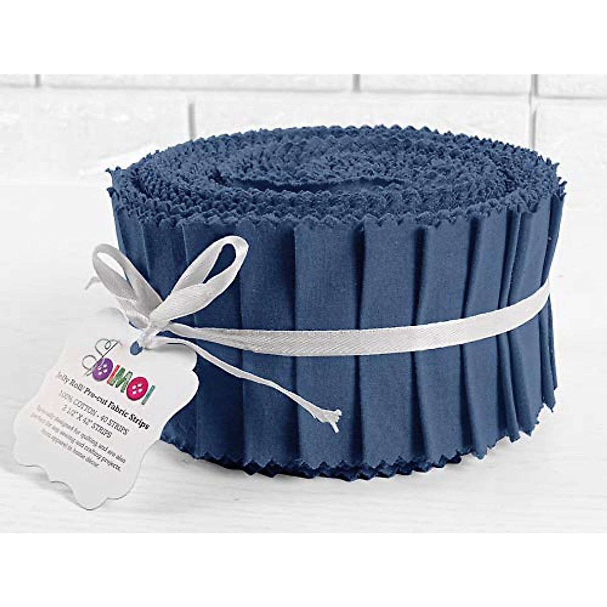 Soimoi 40Pcs Solid Blue Cotton Precut Fabrics for Quilting Craft Strips 2.5 Inches Jelly Roll