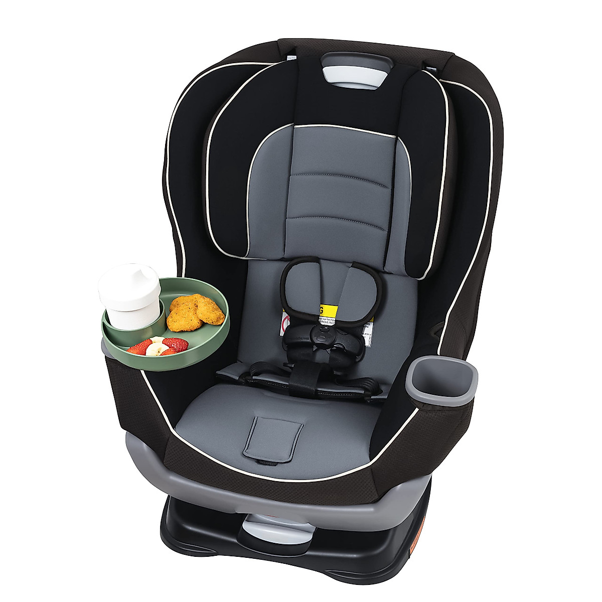 Travel Tray Round, USA Made Easily Convert Your existing Cup Holder to a Tray and Cup Holder for use in a Car Seat, Booster, Stroller, Golf Cart and Anywhere You Have a Cup Holder! - Moss Green