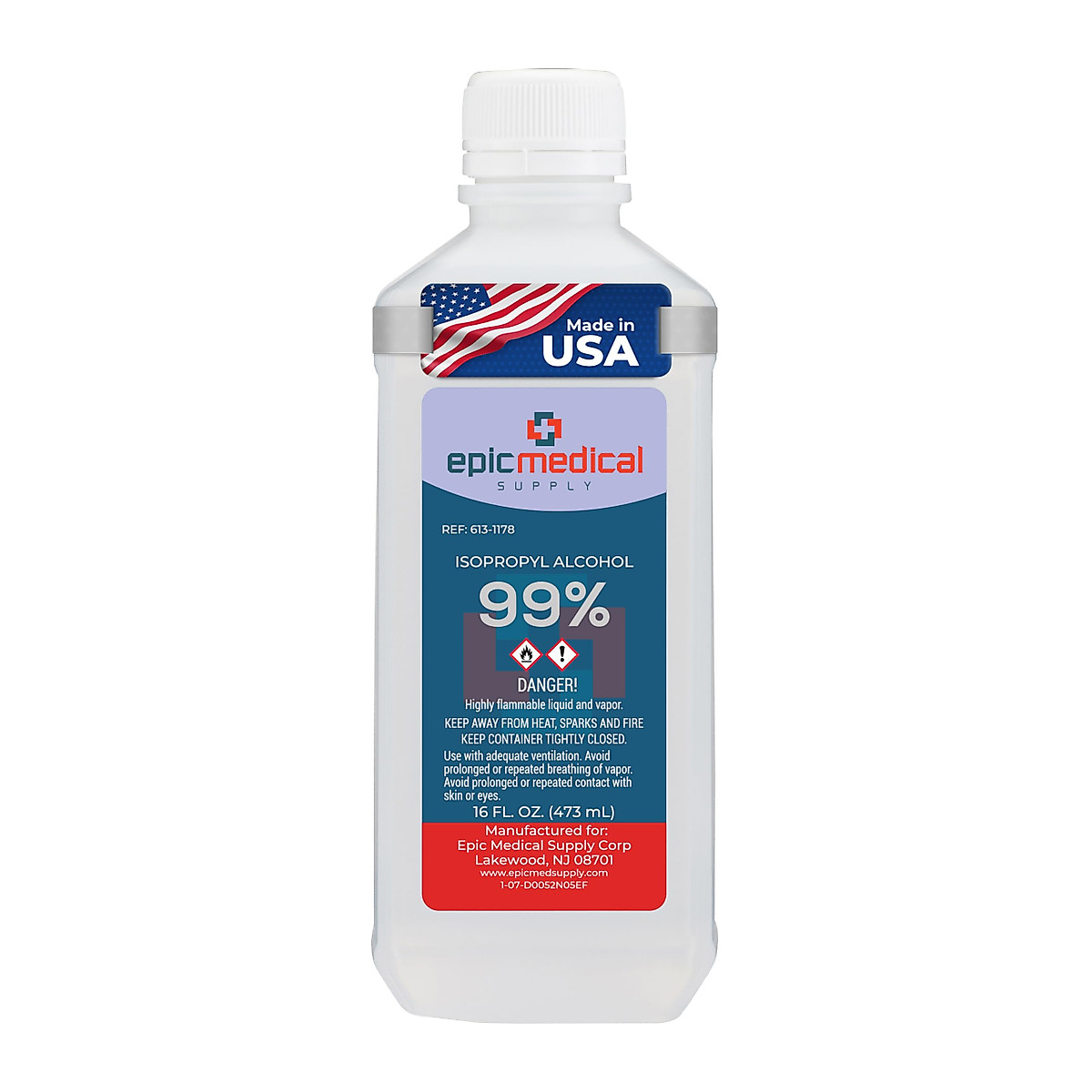 99% Isopropyl Alcohol 99 Percent, Rubbing Alcohol 99 Percent 16 oz. Bottle, General Purpose Cleaner for Glass and PCB, Technical Grade, Alcohol for Nails (1)