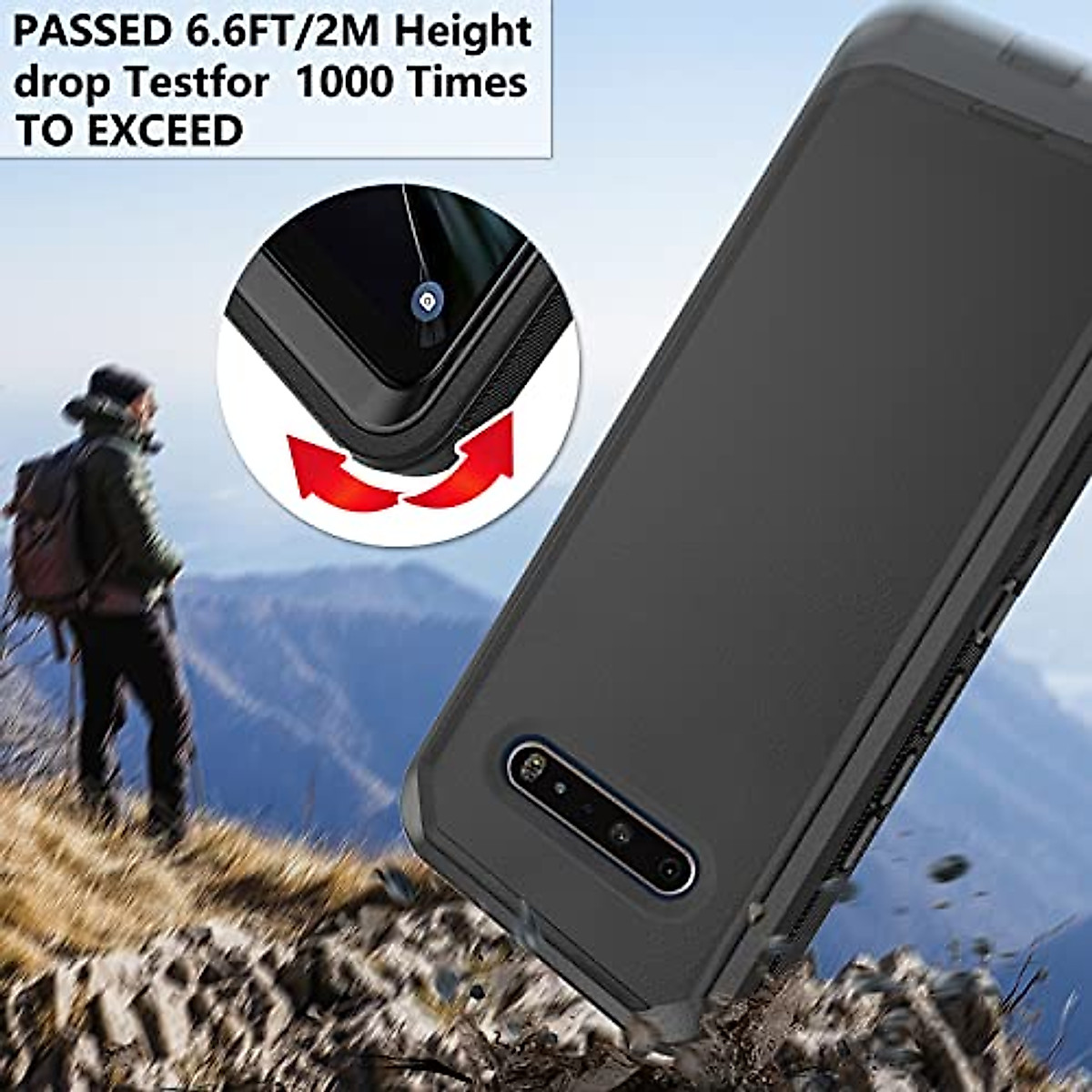 Asuwish Phone Case for LG V60 ThinQ V60ThinQ 5G G9 Thin Q with Tempered Glass Screen Protector and Cell Cover Hybrid Rugged Shockproof Hard Protective Accessories LGV60 V 60 60ThinQ 60V Women Black