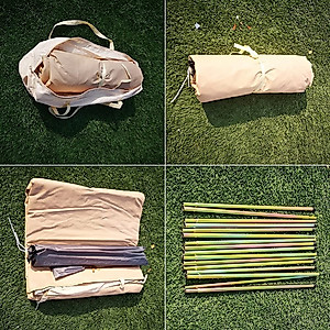 Three-Season Cotton Canvas Adult Camping Indian Tipi Pyramid Tent for 2 Person