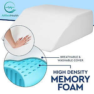 Leg Elevation Wedge Pillow for Sleeping, After Surgery | Memory Foam | Relieves Foot and Ankle Injury, Legs, Hip, and Knee Pain, Improves Blood Circulation, 8 Inch